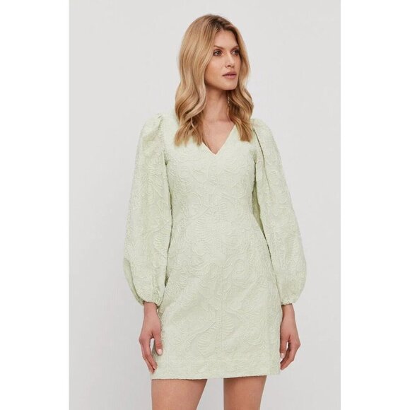SAMSOE | Dresses | Nwt Samsoe Samsoe Anai Dress Fog Green Mini Puff ...